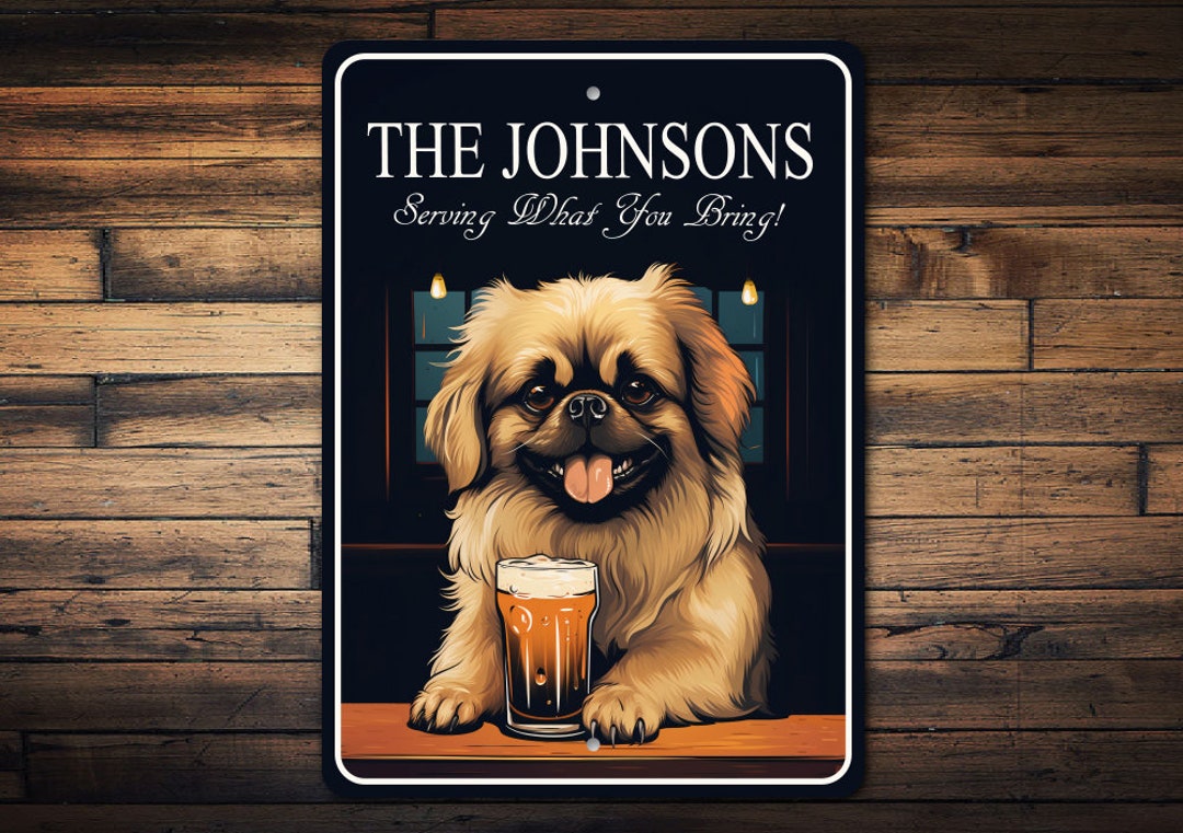 Pekingese Dog Sign, Custom Pekingese Gift, Family Pekingese Sign ...