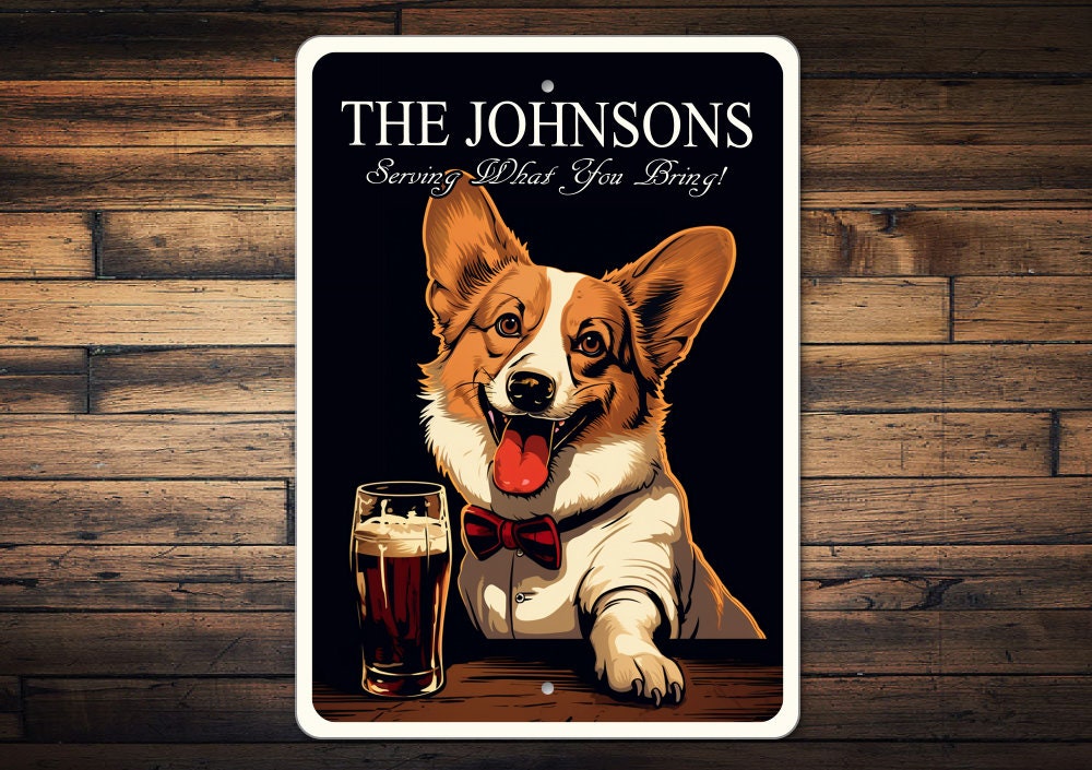 Welsh Corgi Sign, Welsh Corgi Gift, Welsh Corgi Owner, Welsh Corgi Bar ...