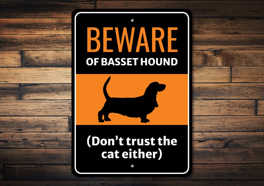 Basset Hound Sign, Beware Dog Sign, Dog Breed Sign, Basset Hound Gift ...