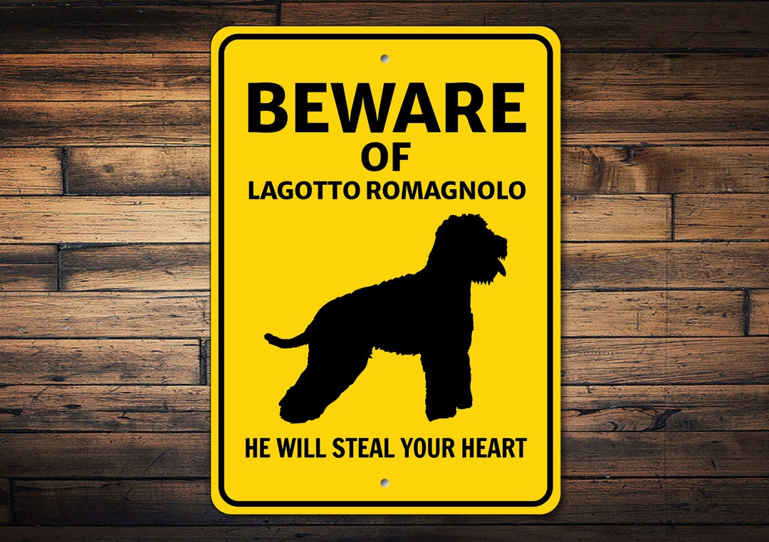 Lagotto Romagnolo Sign, Beware Dog Sign, Dog Breed Sign, Lagotto Gift ...