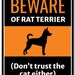 Beware of Rat Terrier Sign, Rat Terrier Gift, Rat Terrier Decor, Dog ...