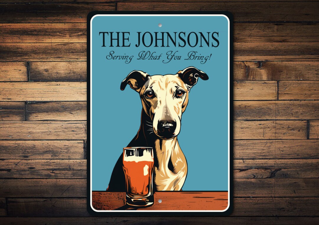 Whippet Dog Sign, Whippet Dog Gift, Custom Whippet Gift, Whippet Decor ...