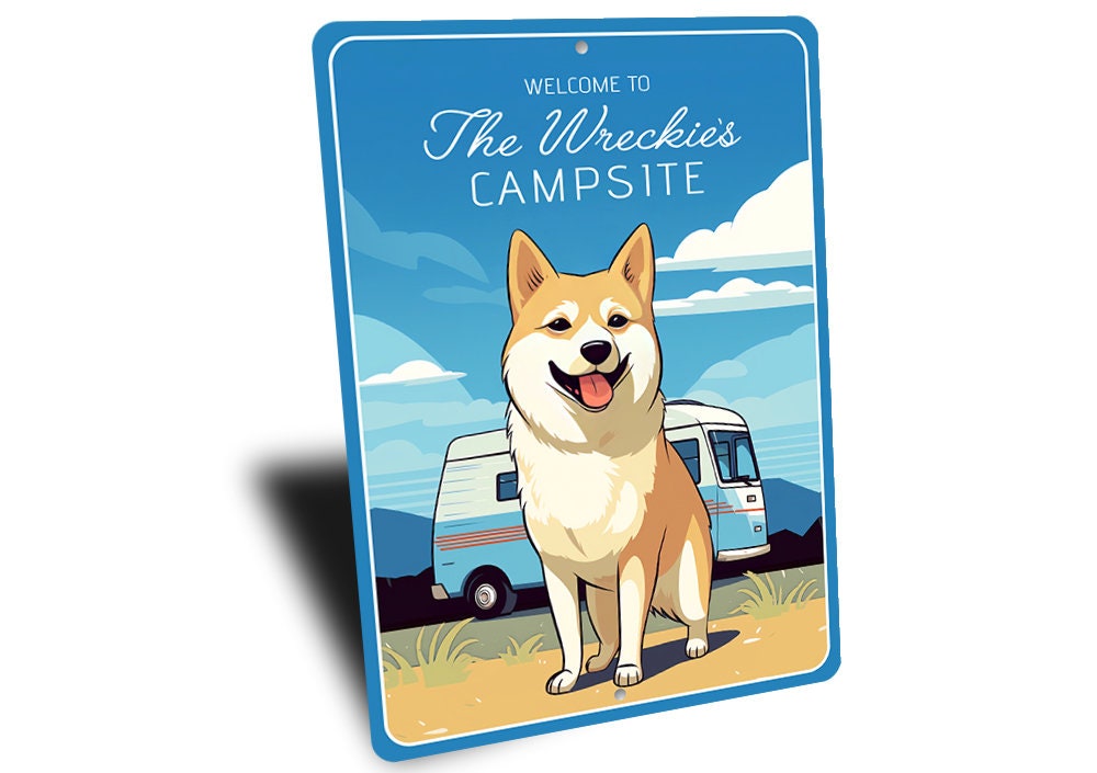 Shiba Inu Camper Sign, Shiba Inu Decor, Shiba Inu Campsite Sign, Shiba ...
