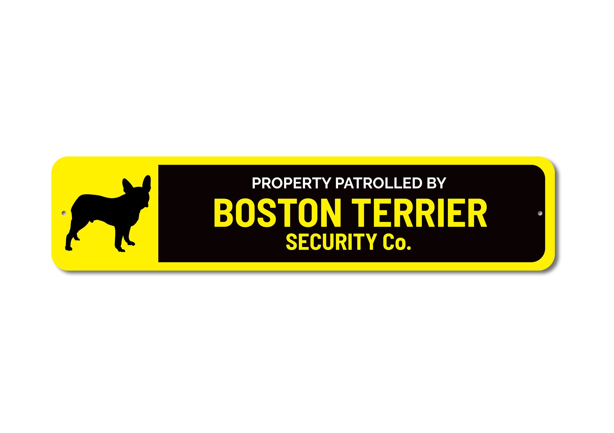 Boston Terrier Sign, Property Safety Sign, Dog Patrol Sign, Dog ...