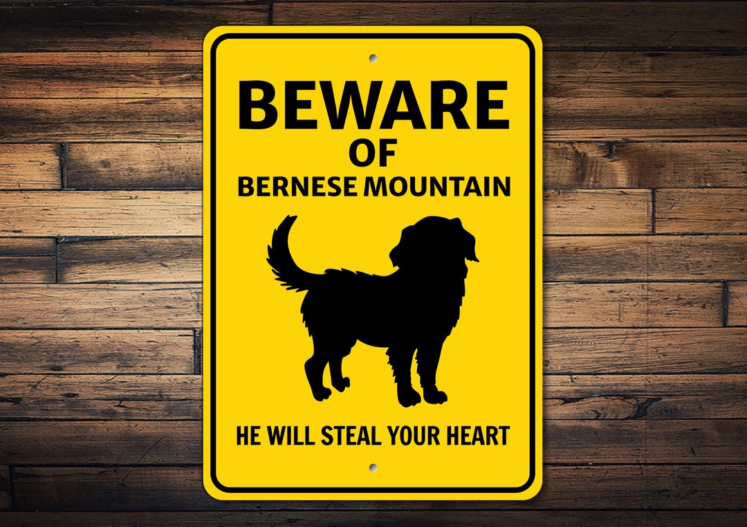 Bernese Mountain Sign, Beware Dog Sign, Bernese Decor, Bernese Gift ...