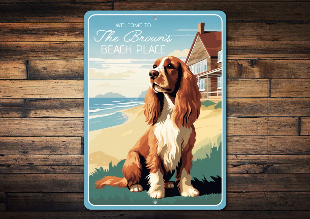 Cocker Spaniel Beach Sign, Cocker Spaniel Gift, Custom Dog Gift ...