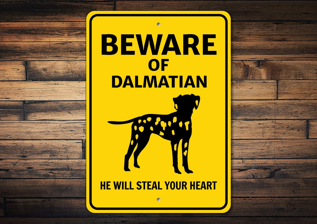 Dalmatian Dog Sign, Beware Dog Sign, Dog Silhouette Sign, Dalmatian ...