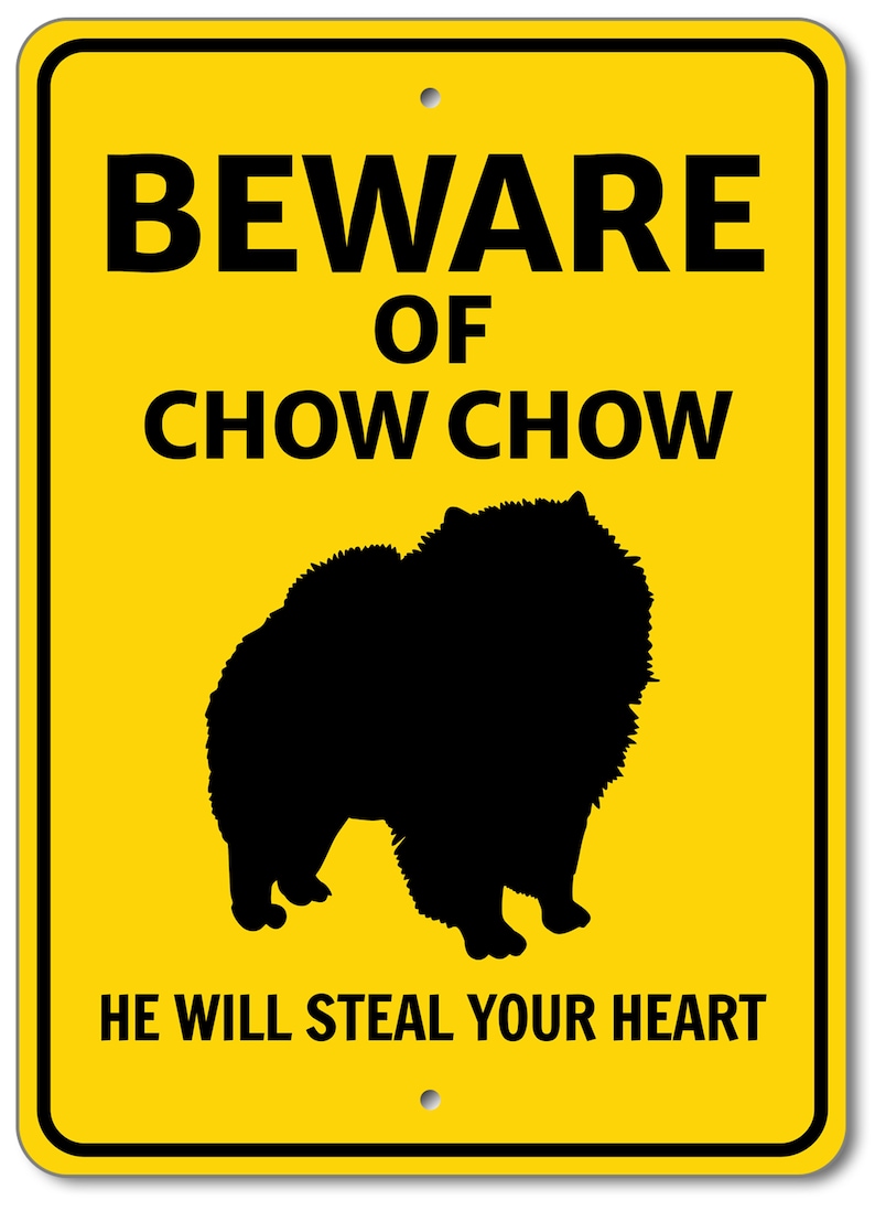 Chow Chow Dog Sign, Beware Dog Sign, Dog Silhouette Sign, Chow Chow ...