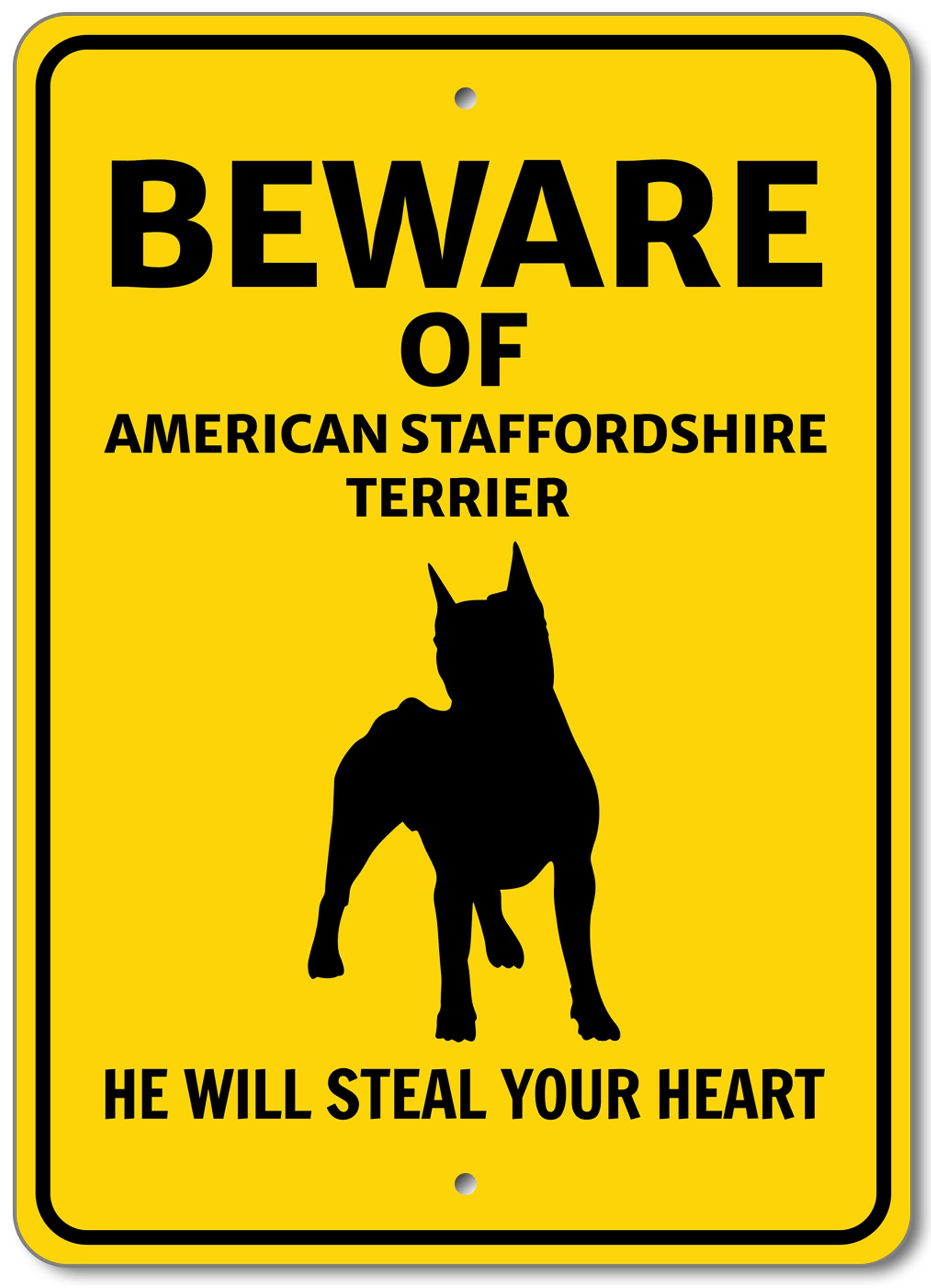 American Staffordshire Terrier Sign, Beware Dog Sign, Amstaff Gift ...