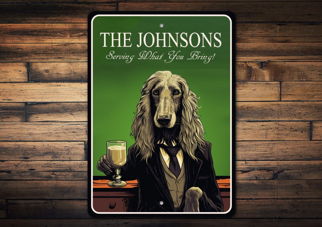 Afghan Hound Bar Sign, Afghan Hound Sign, Afghan Hound Gift, Afghan ...