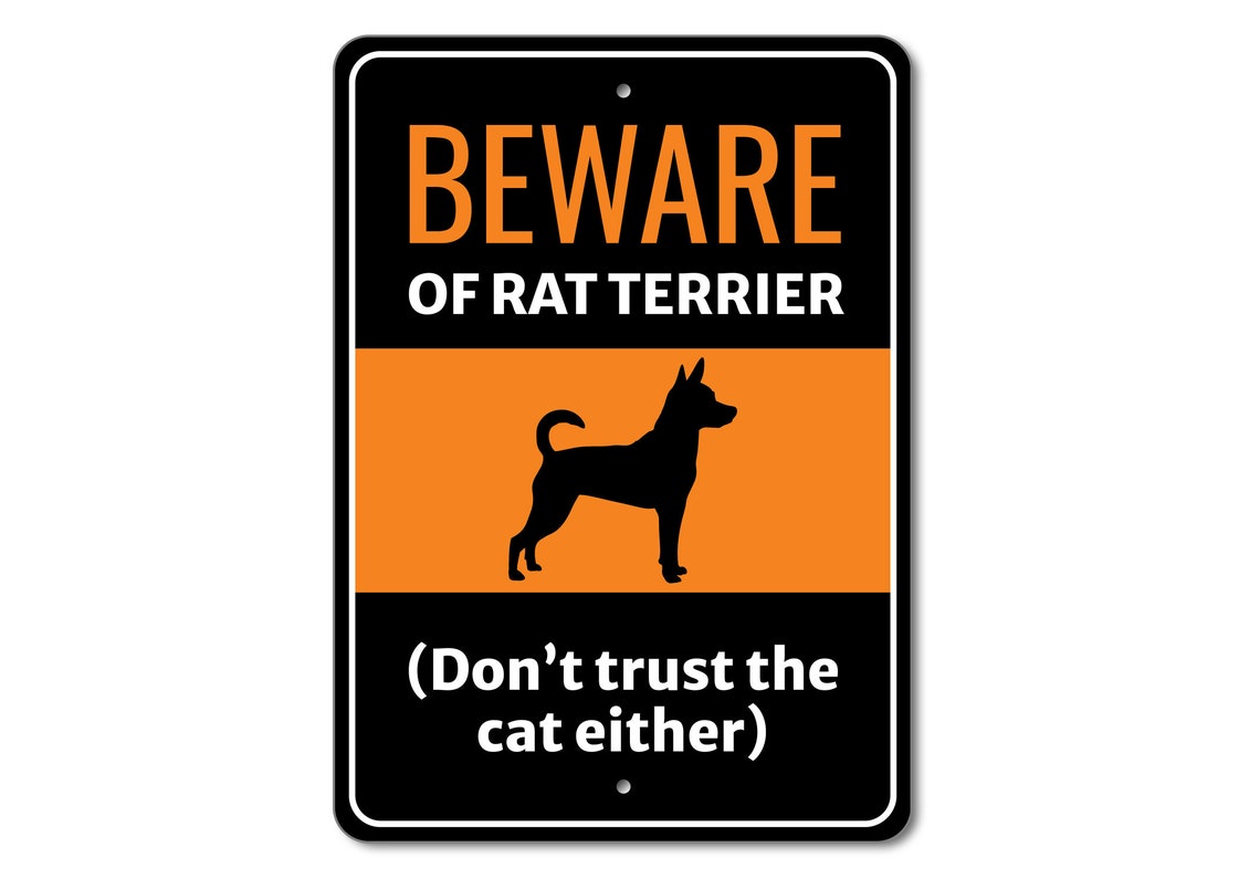Beware of Rat Terrier Sign, Rat Terrier Gift, Rat Terrier Decor, Dog ...