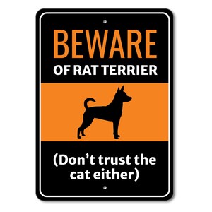 Beware of Rat Terrier Sign, Rat Terrier Gift, Rat Terrier Decor, Dog ...