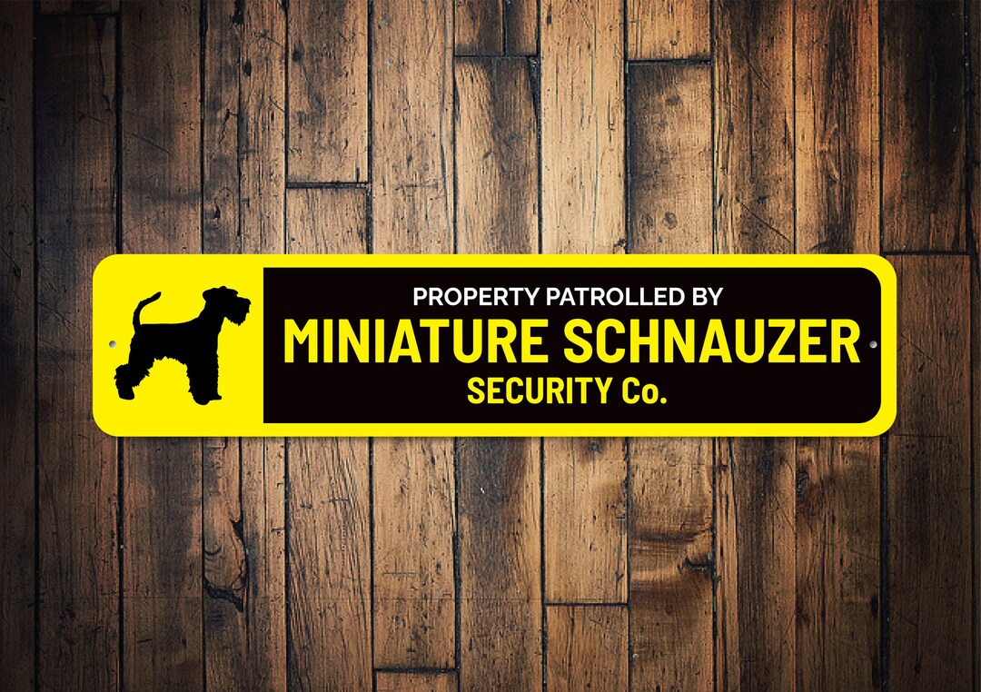 Miniature Schnauzer Sign, Dog Gate Sign, Dog Security Sign, Dog Lover ...
