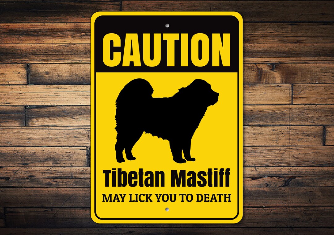 Tibetan Mastiff Sign, Caution Dog Sign, Dog Gate Sign, Mastiff Decor ...