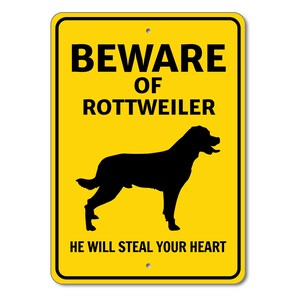 Beware of Rottweiler Dog Sign, Dog Breed Sign, Rottweiler Gift, Dog ...