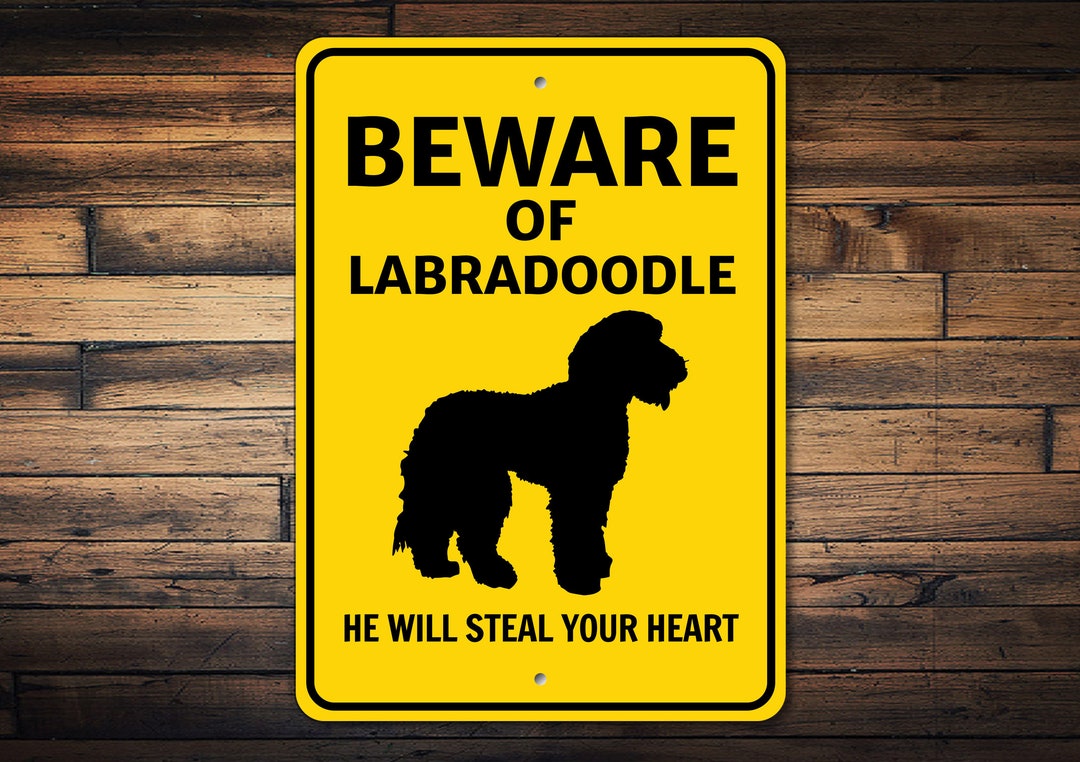 Labradoodle Sign, Beware Dog Sign, Dog Breed Sign, Labradoodle Gift ...