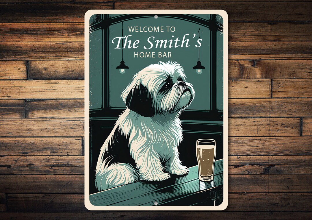 Personalized Bar Sign, Shih Tzu Owner, Dog Lover Gift, Unique Gift for ...