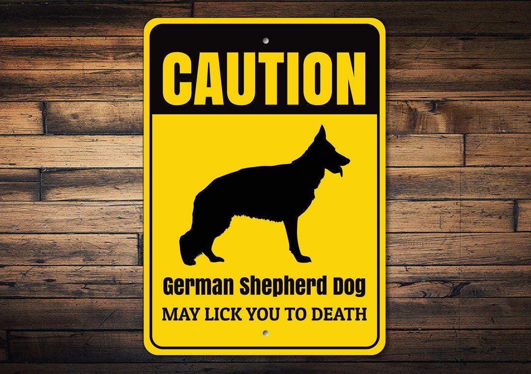 German Shepherd Dog Sign, Caution Dog Sign, Dog Warning Sign, German ...