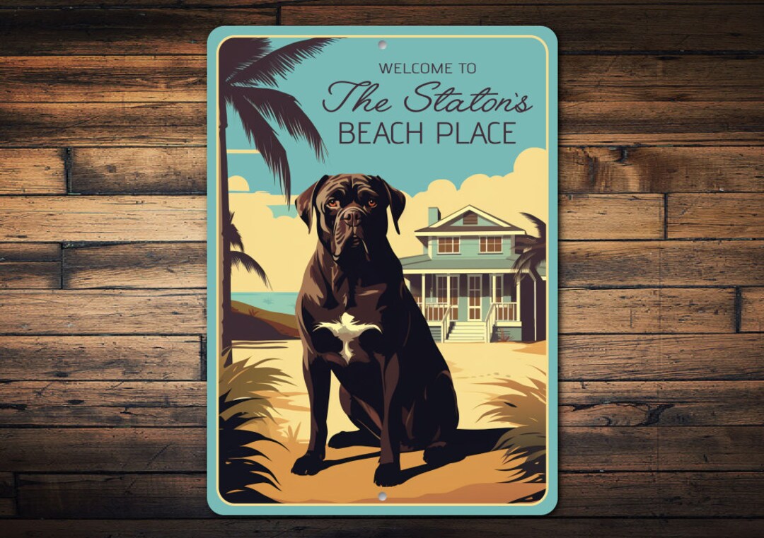Cane Corso Dog Sign, Cane Corso Dog Sign, Beach Dog Sign, Cane Corso ...