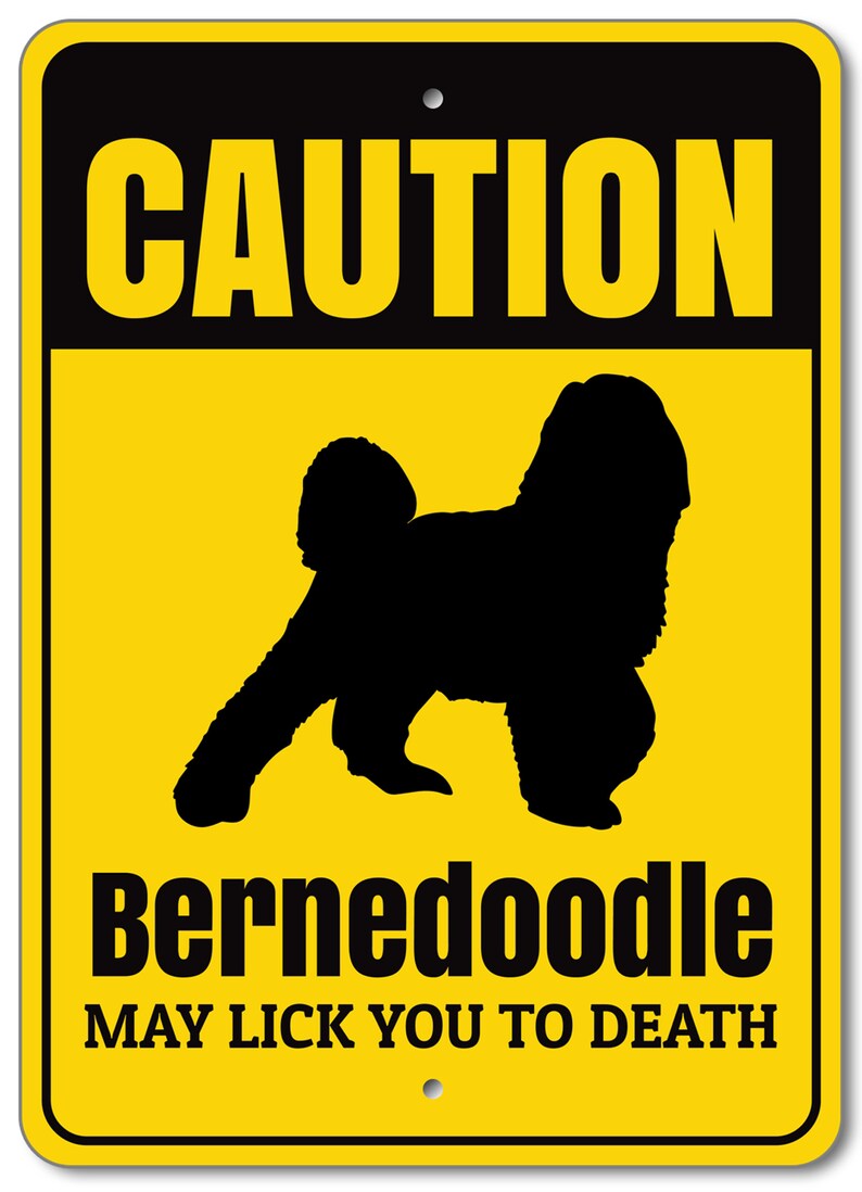 Caution Dog Sign, Bernedoodle Sign, Dog Breed Sign, Guard Dog Sign ...