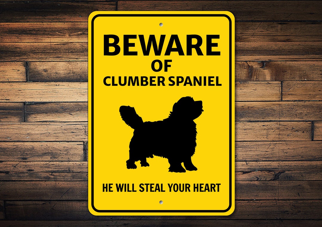 Clumber Spaniel Sign, Beware Dog Sign, Dog Silhouette Sign, Clumber ...