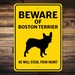 Boston Terrier Sign, Beware Dog Sign, Boston Terrier Gift, Dog Breed ...