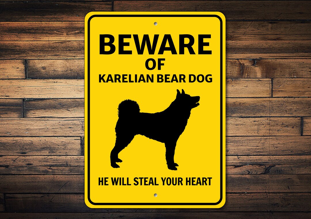 Karelian Bear Dog Sign, Beware Dog Sign, Dog Breed Sign, Karelian Bear ...