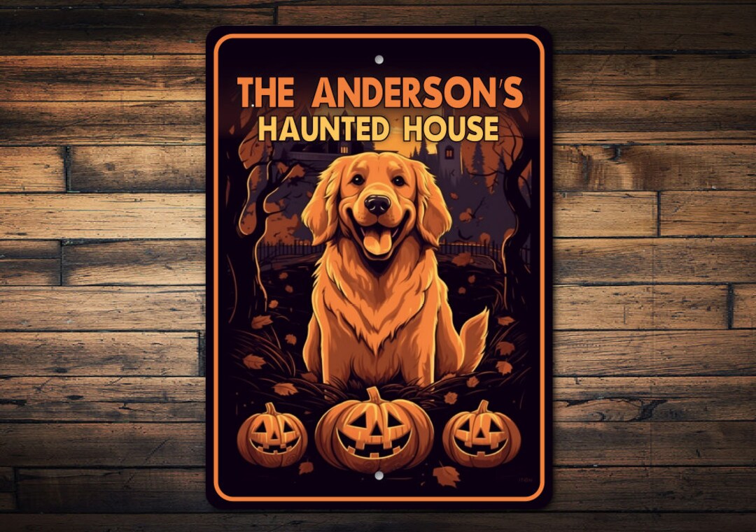 Golden Retriever Halloween Sign, Golden Retriever, Golden Retriever ...