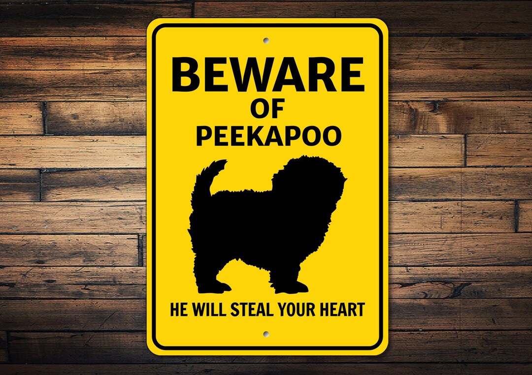Beware of Peekapoo Dog Sign, Dog Silhouette Sign, Peekapoo Gift, Dog ...