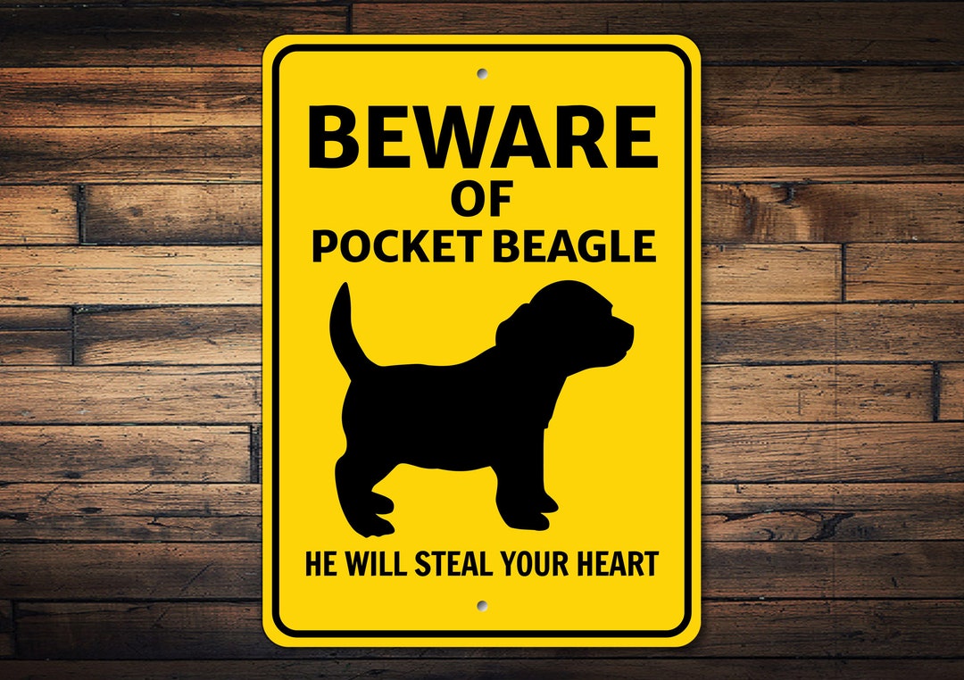 Pocket Beagle Sign, Beware Dog Sign, Dog Breed Sign, Pocket Beagle Gift ...
