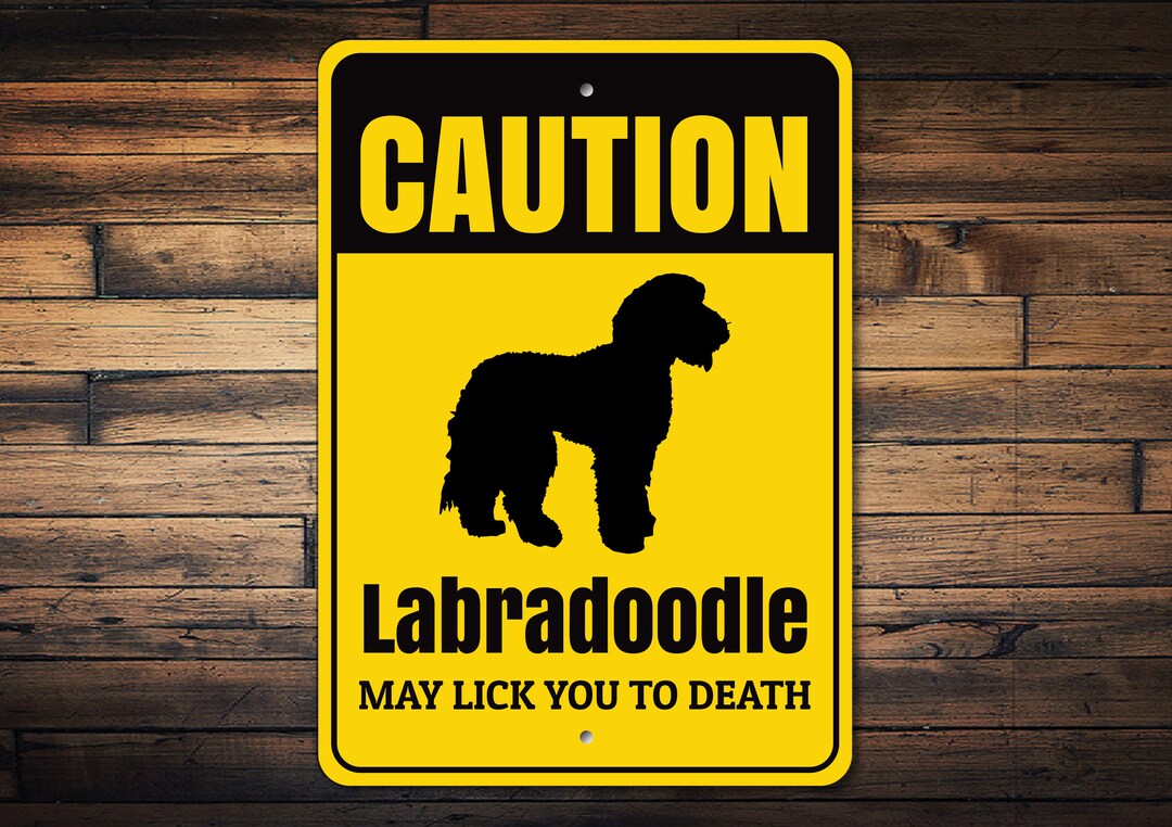Labradoodle Sign, Caution Dog Sign, Dog Warning Sign, Labradoodle Gift ...