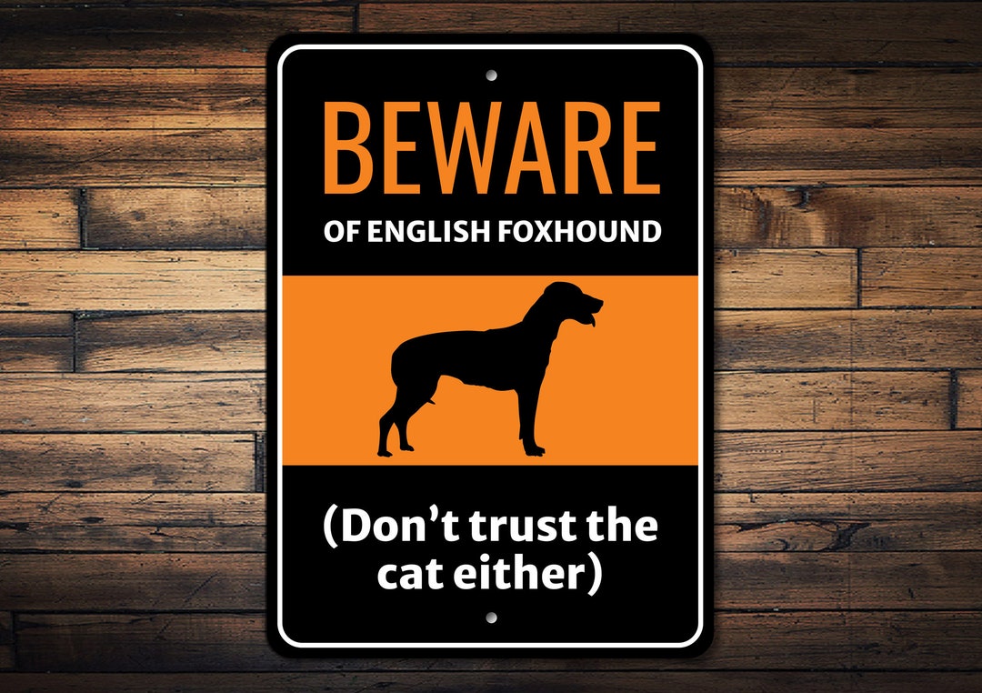 English Foxhound Sign, Dog Silhouette Sign, Foxhound Owner Gift, Funny ...