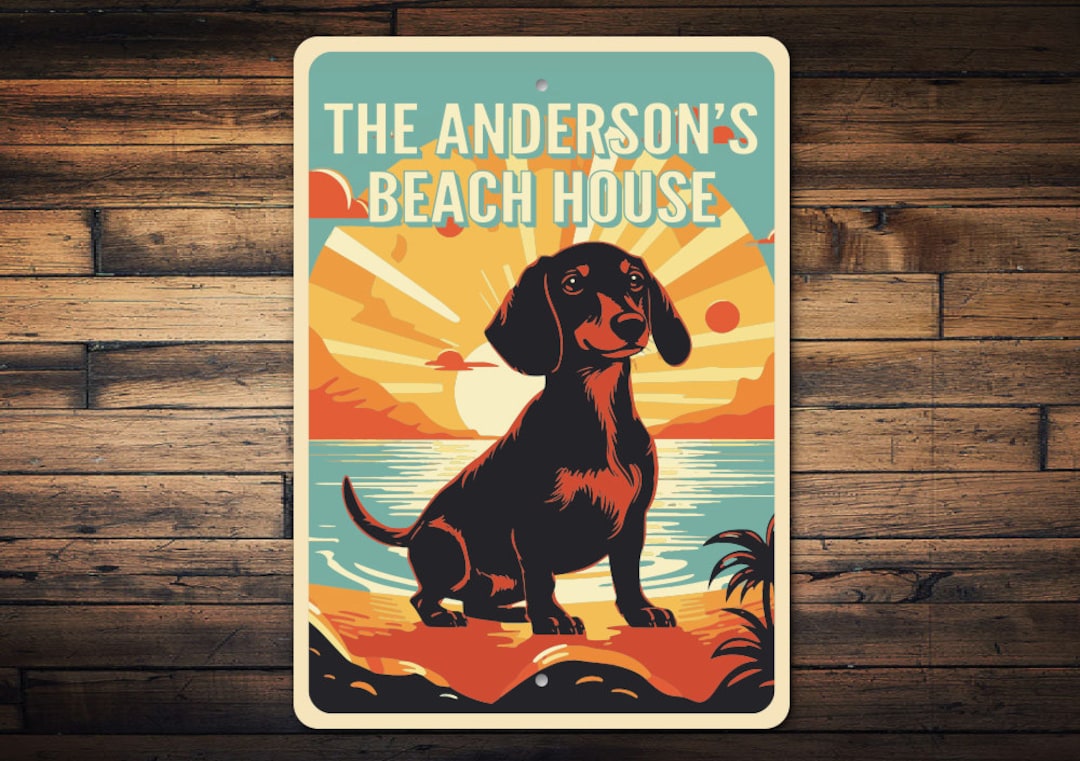 Personalized Dachshund Sign, Dachshund Beach Sign, Dog Lover Gift ...