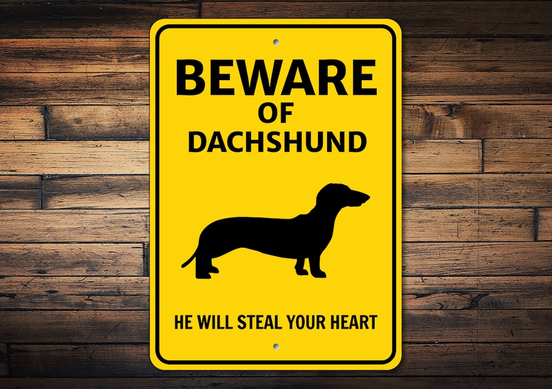 Dachshund Dog Sign, Beware Dog Sign, Dog Silhouette Sign, Dachshund ...