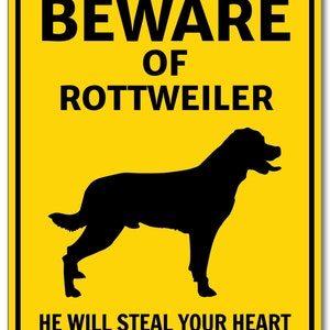 Beware of Rottweiler Dog Sign, Dog Breed Sign, Rottweiler Gift, Dog ...