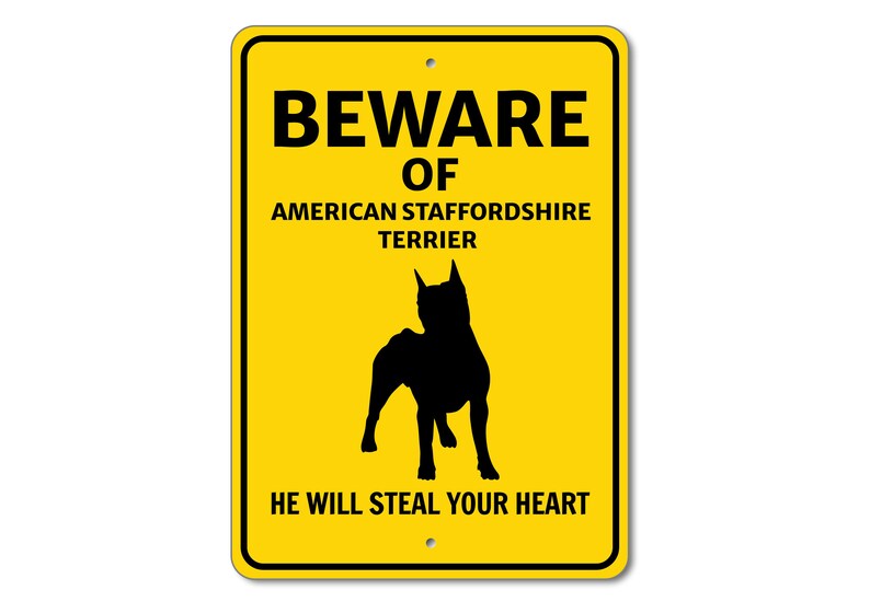American Staffordshire Terrier Sign, Beware Dog Sign, Amstaff Gift ...