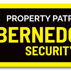 Bernedoodle Sign, Dog Security Sign, Dog Patrol Sign, Property Safety ...