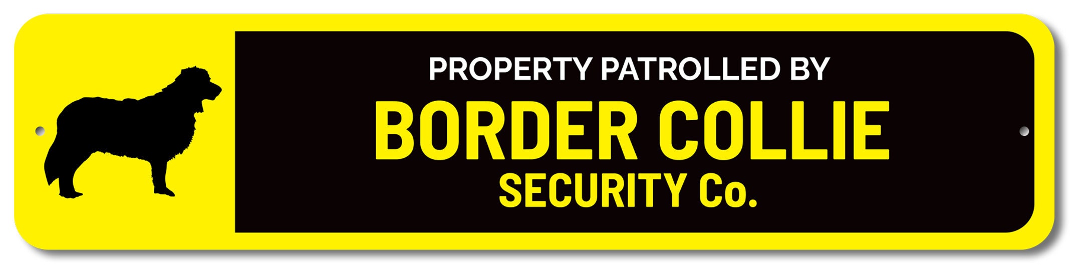 Dog Patrol Sign, Border Collie Sign, Dog Security Sign, Border Collie ...
