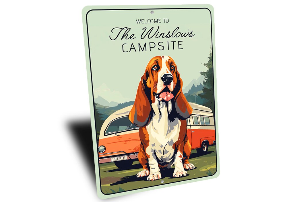 Basset Hound Sign, Basset Hound Camping, Basset Hound Dog Sign, Basset ...