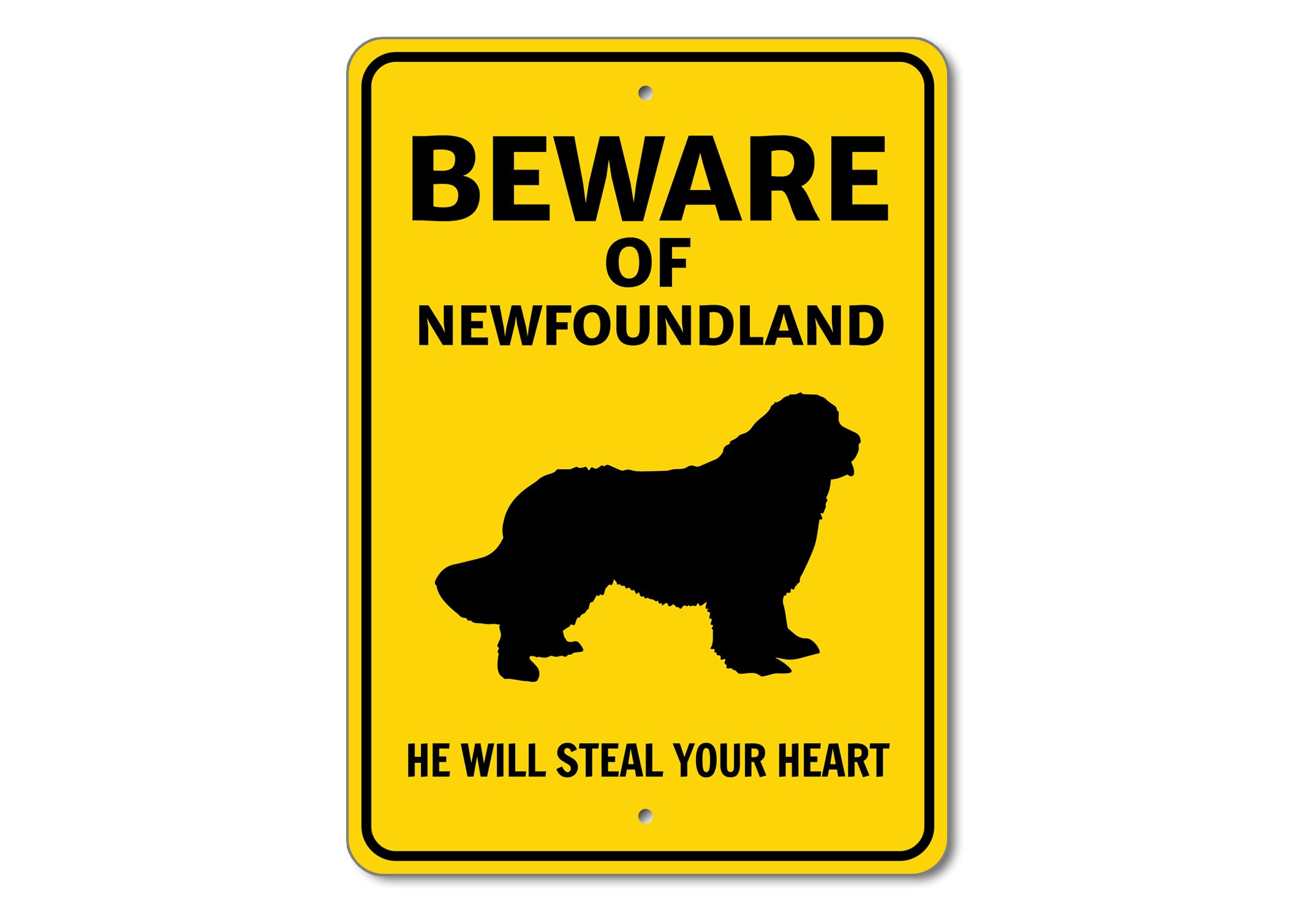 Beware of Newfoundland Dog Sign, Dog Breed Sign, Newfoundland Gift, Dog ...
