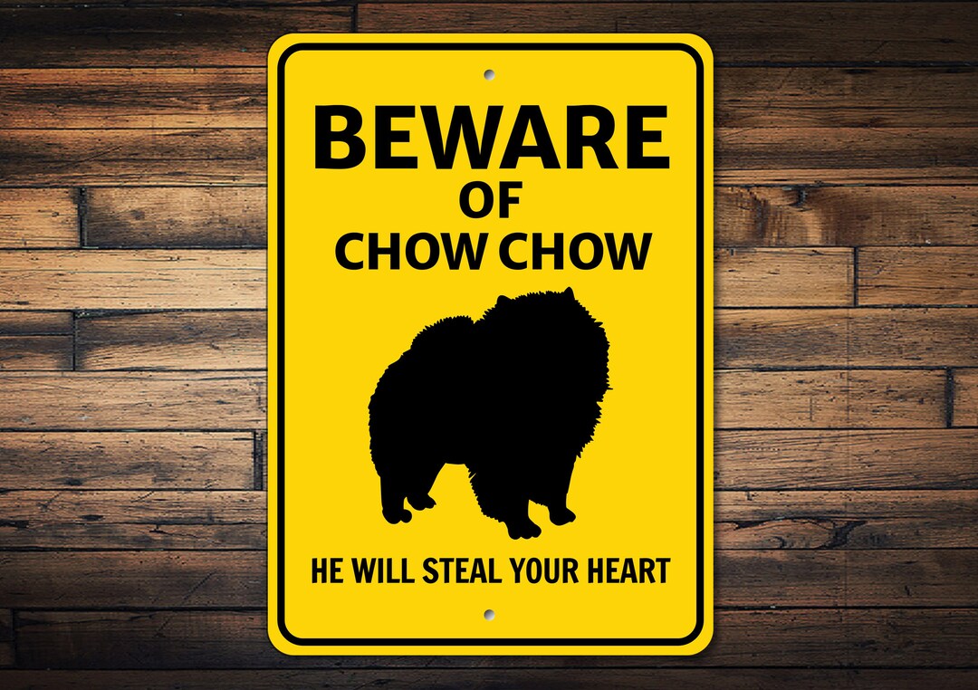 Chow Chow Dog Sign, Beware Dog Sign, Dog Silhouette Sign, Chow Chow ...