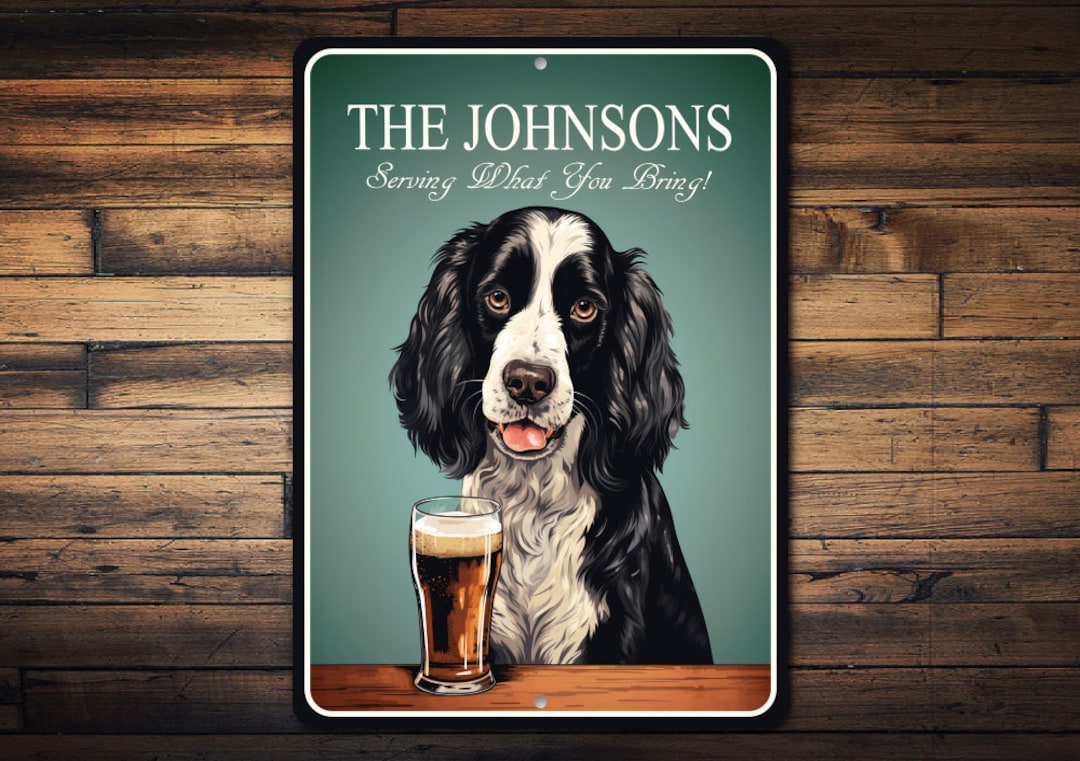 Springer Spaniel Bar, Springer Spaniel Gift, Springer Spaniel Dog Sign ...