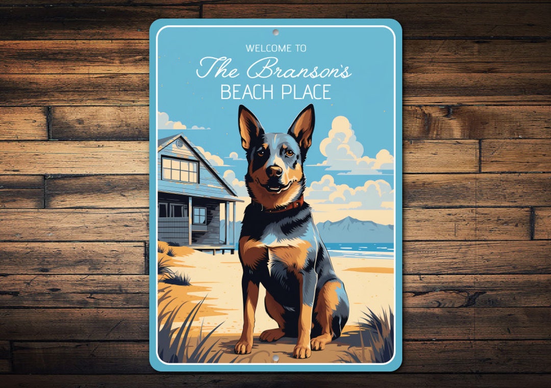 Cattle Dog Beach Sign, Cattle Dog Gift, Cattle Dog Dog Sign, Cattle Dog ...