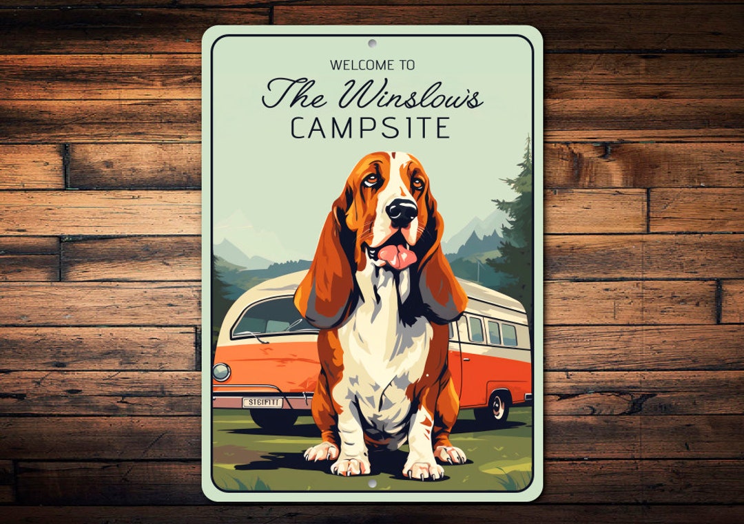 Basset Hound Sign, Basset Hound Camping, Basset Hound Dog Sign, Basset ...