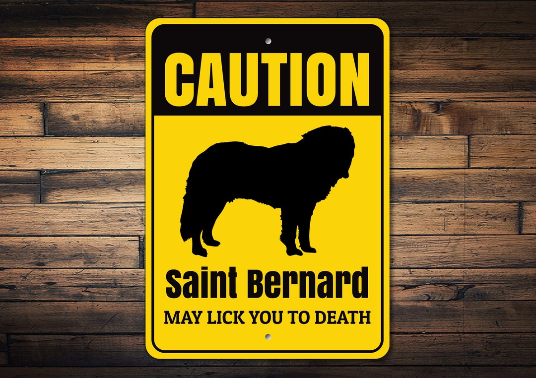 Caution Dog Sign, Saint Bernard Sign, Dog Breed Sign, Saint Bernard ...