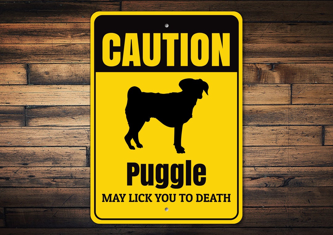 Puggle Sign, Caution Dog Sign, Dog Breed Sign, Puggle Decor, Witty Dog ...