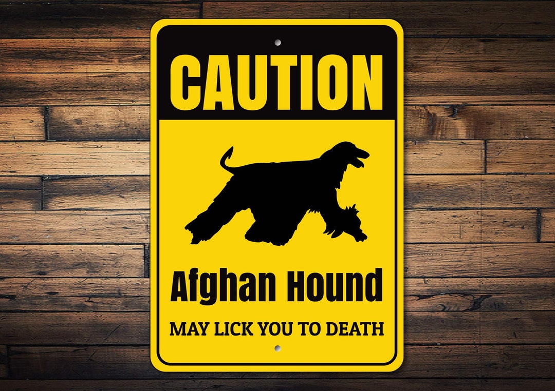 Caution Afghan Hound Sign, Dog Breed Warning Sign, Afghan Hound Gift ...