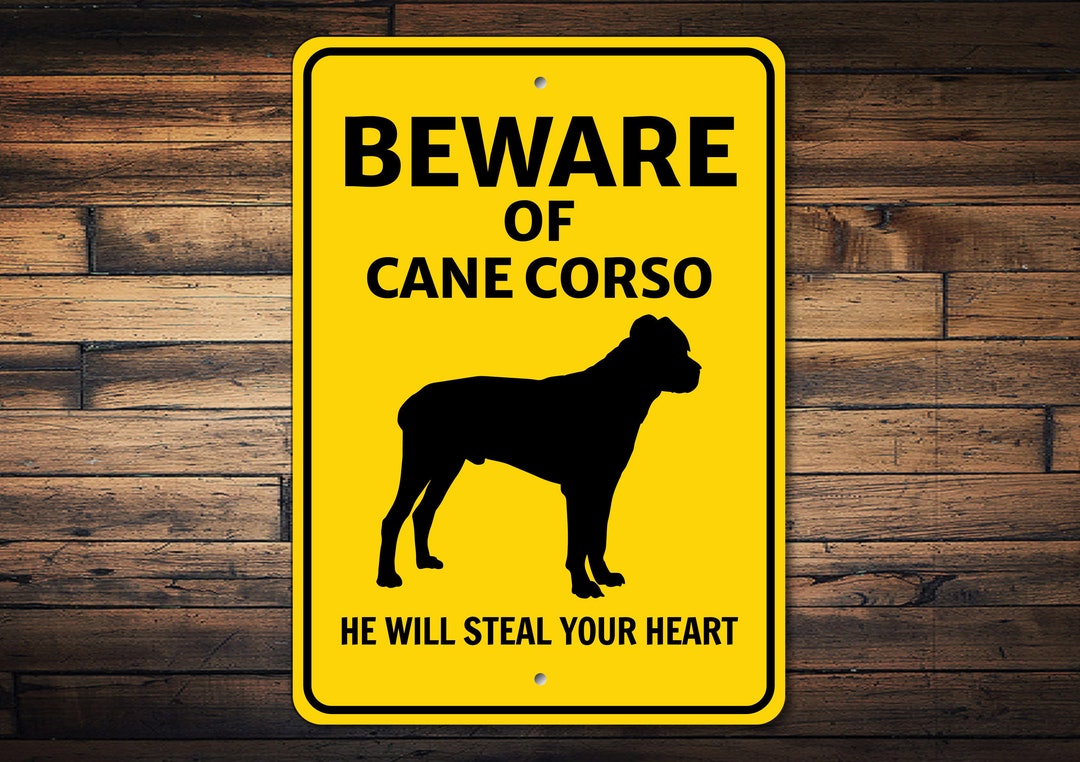 Cane Corso Sign, Beware Dog Sign, Cane Corso Gift, Dog Breed Sign, Cane ...