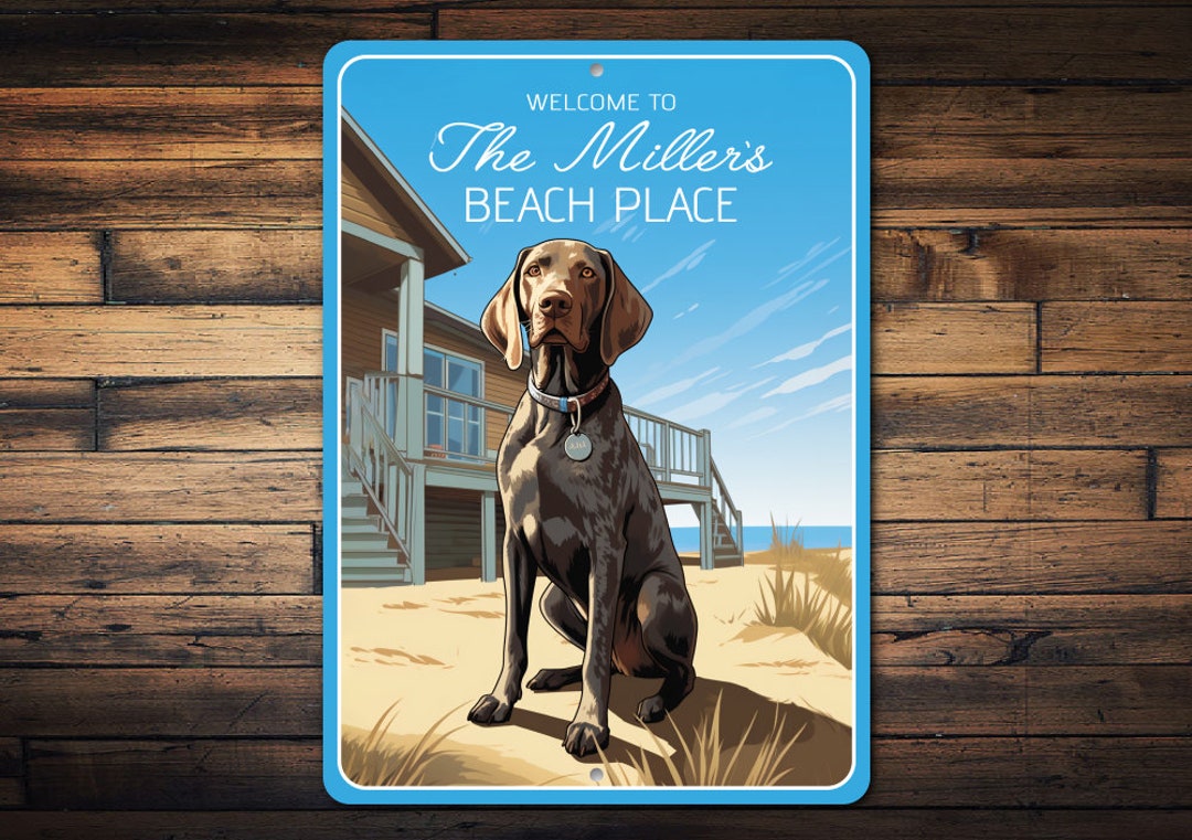 Shorthaired Pointer Decor, Pointer Dog Gift, Beach Welcome Sign ...