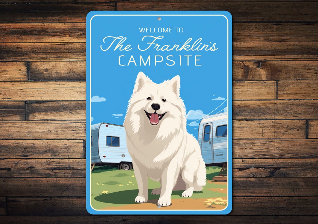 Samoyed Camping Sign, Samoyed Owner Decor, Samoyed Campsite Sign ...
